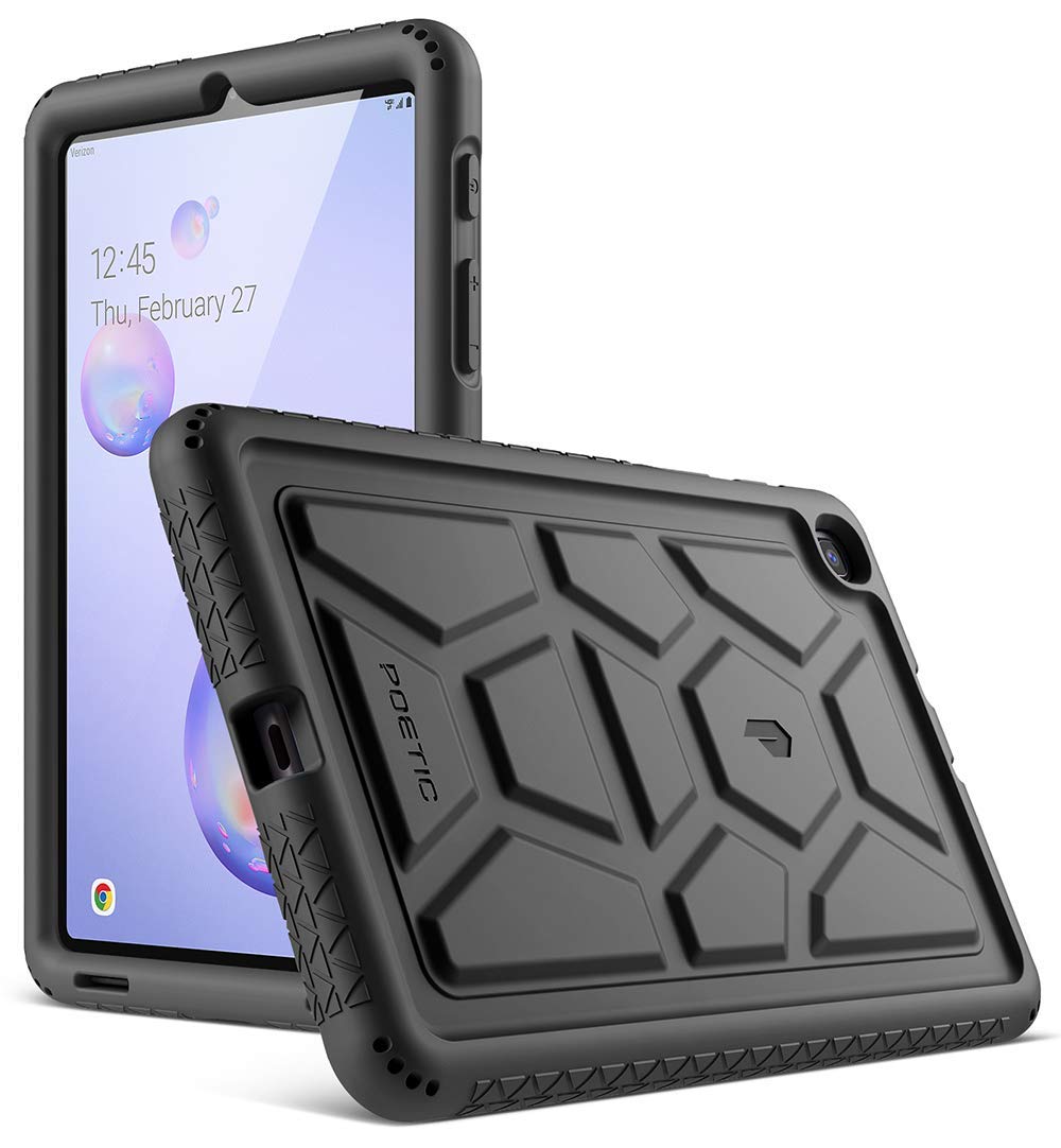 Poetic TurtleSkin Series Designed for Samsung Galaxy Tab A 8.4 2020 Tablet Case, Model SM-T307, Heavy Duty Shockproof Kids Friendly Silicone Case Cover, Black