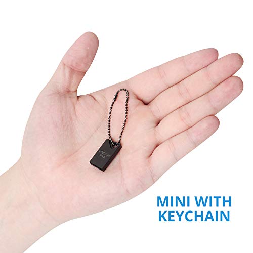 POHOVE USB Flash Drive 64GB Mini Memory Stick 64 GB Portable Pen Drive 64GB Waterproof USB Stick with Key Ring for PC Laptop Computers Tablet etc -Black