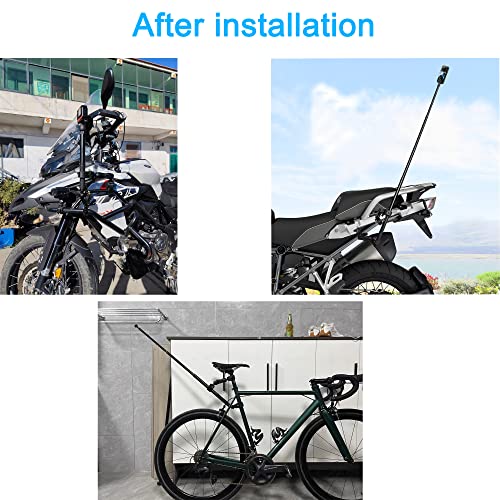 PellKing Motorcycle Bike Handlebar Clamp Mount and 61" Invisible Selfie Stick for Insta360 X4 X3 X2 X ONE RS R GO 3 Camera