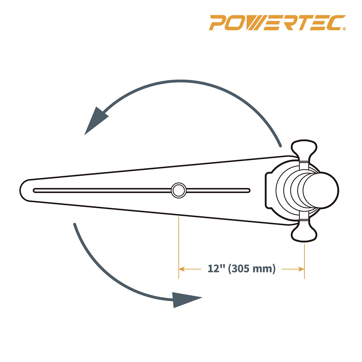 POWERTEC 71637 Universal Pro Router Circle Cutting Jig, Cutting Range of 10โ to 53โ