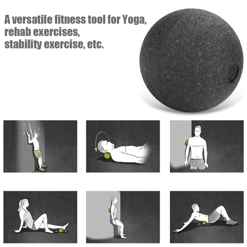 Tgoon Foam Roller Ball, Yoga Foam Roller Ease Stiffness Relax Muscles for Rehab Exercises for Stability Exercise(Black, 8CM Single Ball)