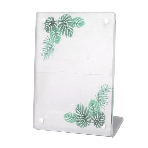 Photo Frame, Simple Cleaning, Sturdy Magnetic Tabletop Decorative Frame for Photos in Clear Acrylic for Cards (Monstera Leaves)