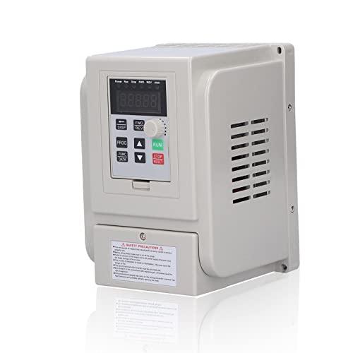 Wisoqu VFD Variable Frequency Drive,Single‑Phase 110VAC Input 3‑Phase 220VAC Output Variable Frequency Inverter,Motor Speed Controller,220V 1500W AT5‑1500X, default
