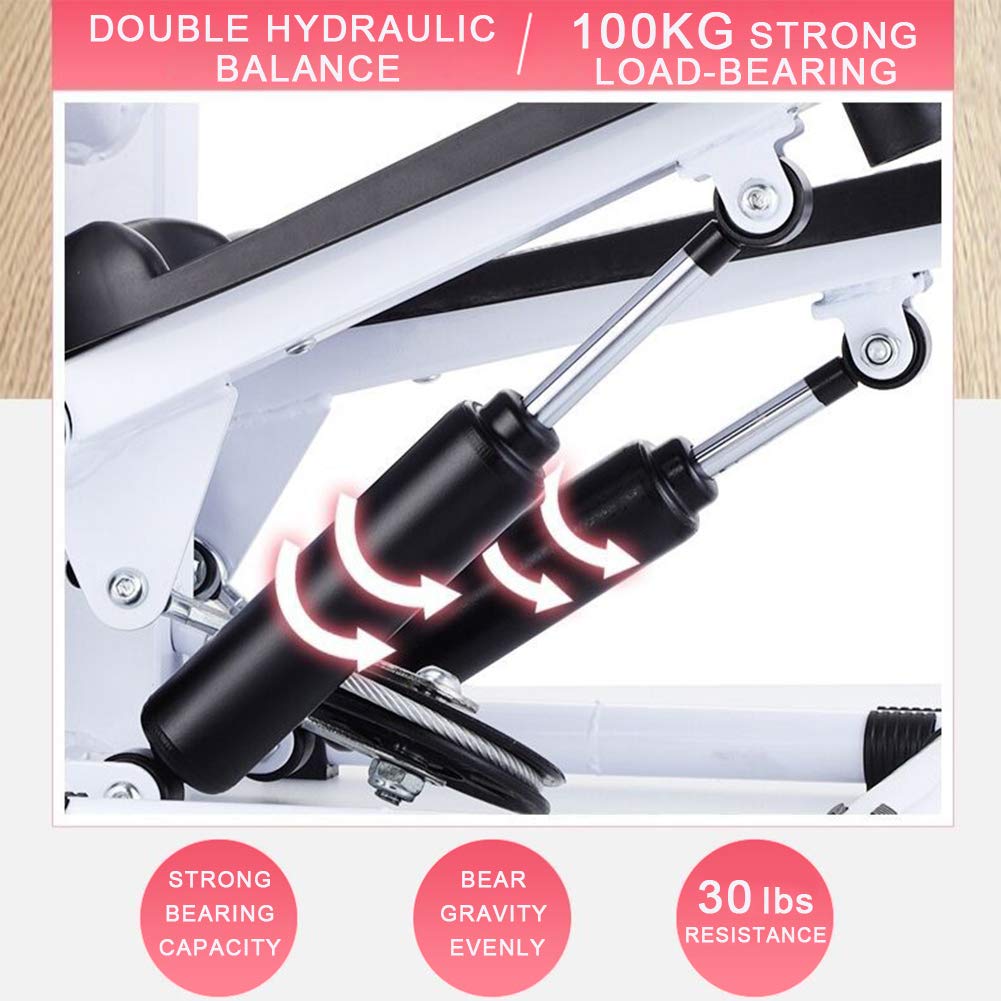 Poncho Stepper Desk Multi-Functional Mini Twist Stepping Machine with Resistance Bands, Indoor Fitness Hydraulic Stair Stepper with Display