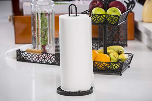 Tablecraft Farmhouse Collection Paper Towel Holder, Black