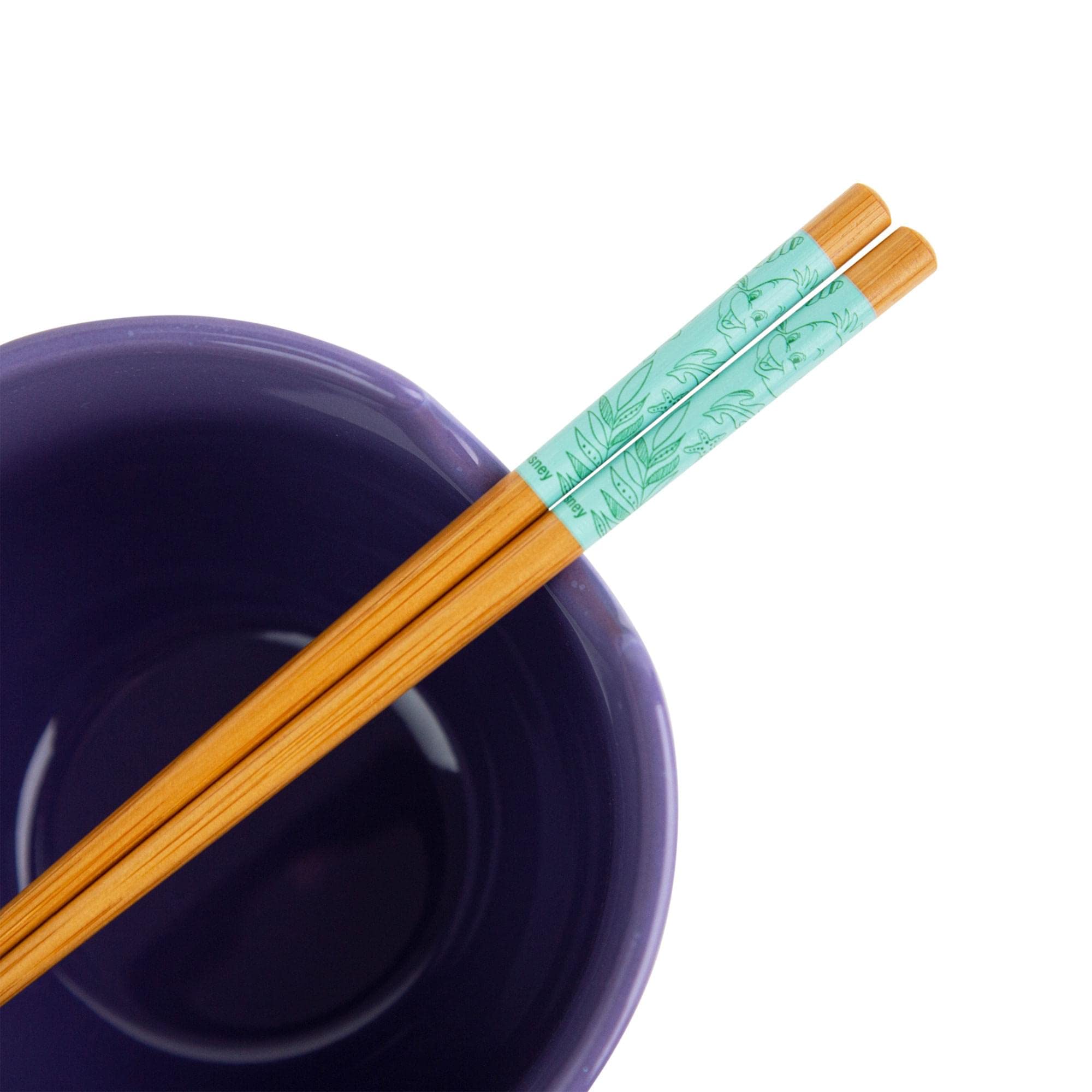 Silver Buffalo Disney The Little Mermaid Ariel 20-Ounce Ceramic Ramen Bowl and Chopstick Set