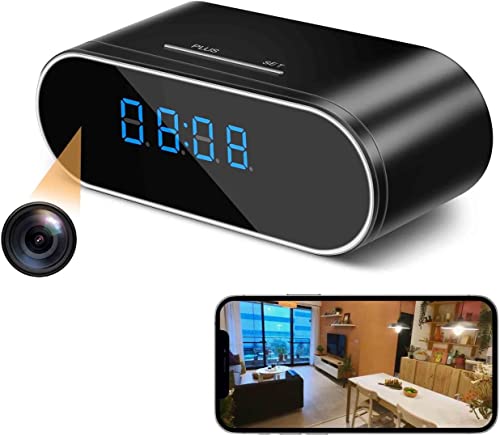 WOONZER Hidden Camera,Spy Camera HD 1080P WiFi Alarm Clock Camera with Night Vision/Motion Detection/Loop Recording Wireless Security Camera,Monitor Video Recorder Nanny Cam