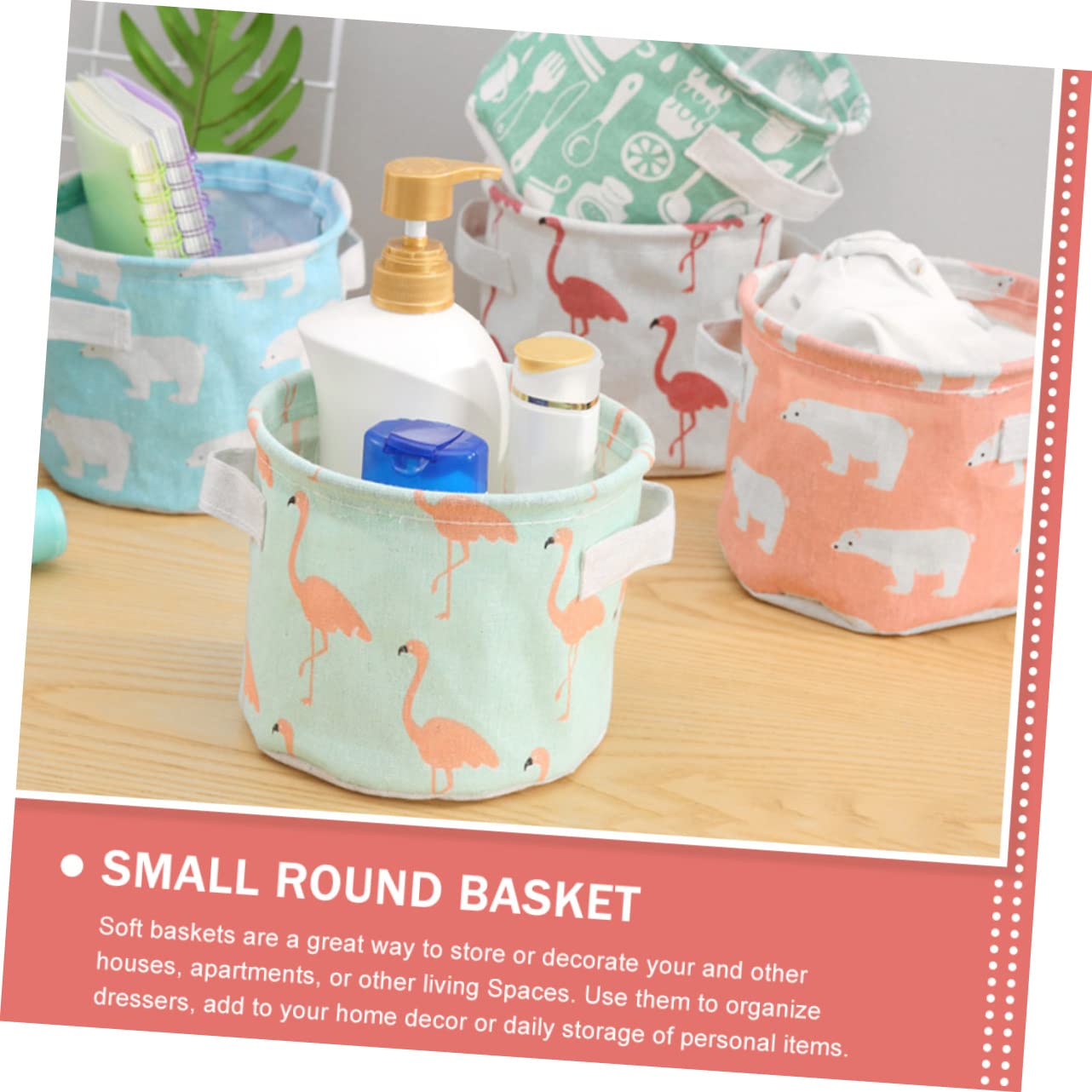 Outanaya 2pcs Storage Basket Mini Containers Shelf Organizer Bins Decorative Storage Bins Snack Containers Canvas Storage Bin Shelves Mini Baskets Decorative Basket Foldable Cotton Linen