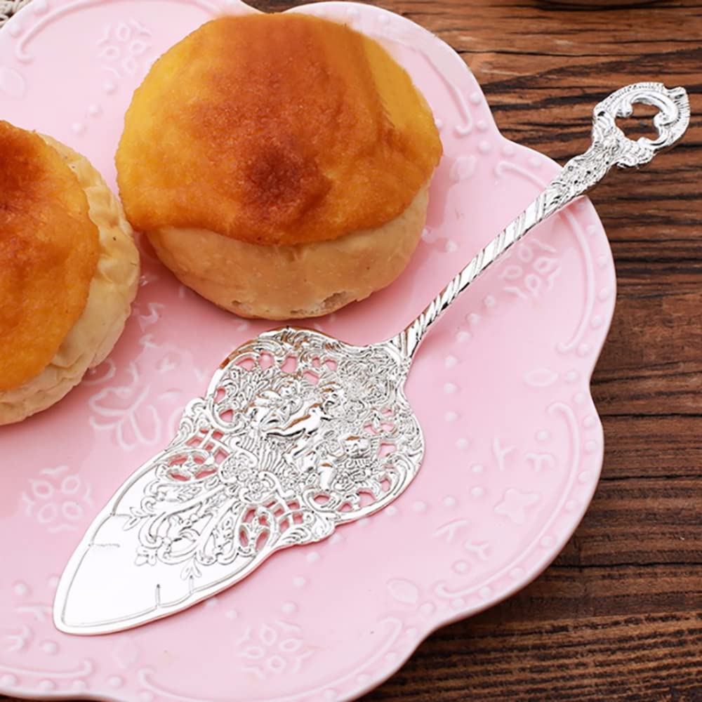 Singring Cake Knife and Server Set Wedding Cake Serving Set Zinc Alloy Cake Knife Shovel Silver Plated Set Birthday Cake Cutter