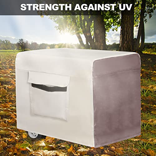 XYZCTEM Heavy Duty Waterproof Universal Generator Cover 38 x 28 x 30 inch - fits up to Most Generators 5500-15000 Watt, Beige & Khaki