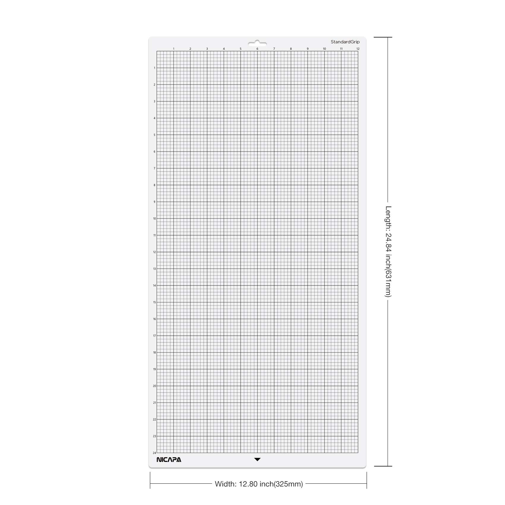 Nicapa StandardGrip Cutting Mat for Silhouette Cameo 3/2/1 (12x24 inch,3 Mats) Standard Adhesive Sticky Quilting Cricket Cut Mats Replacement Accessories for Silhouette Cameo