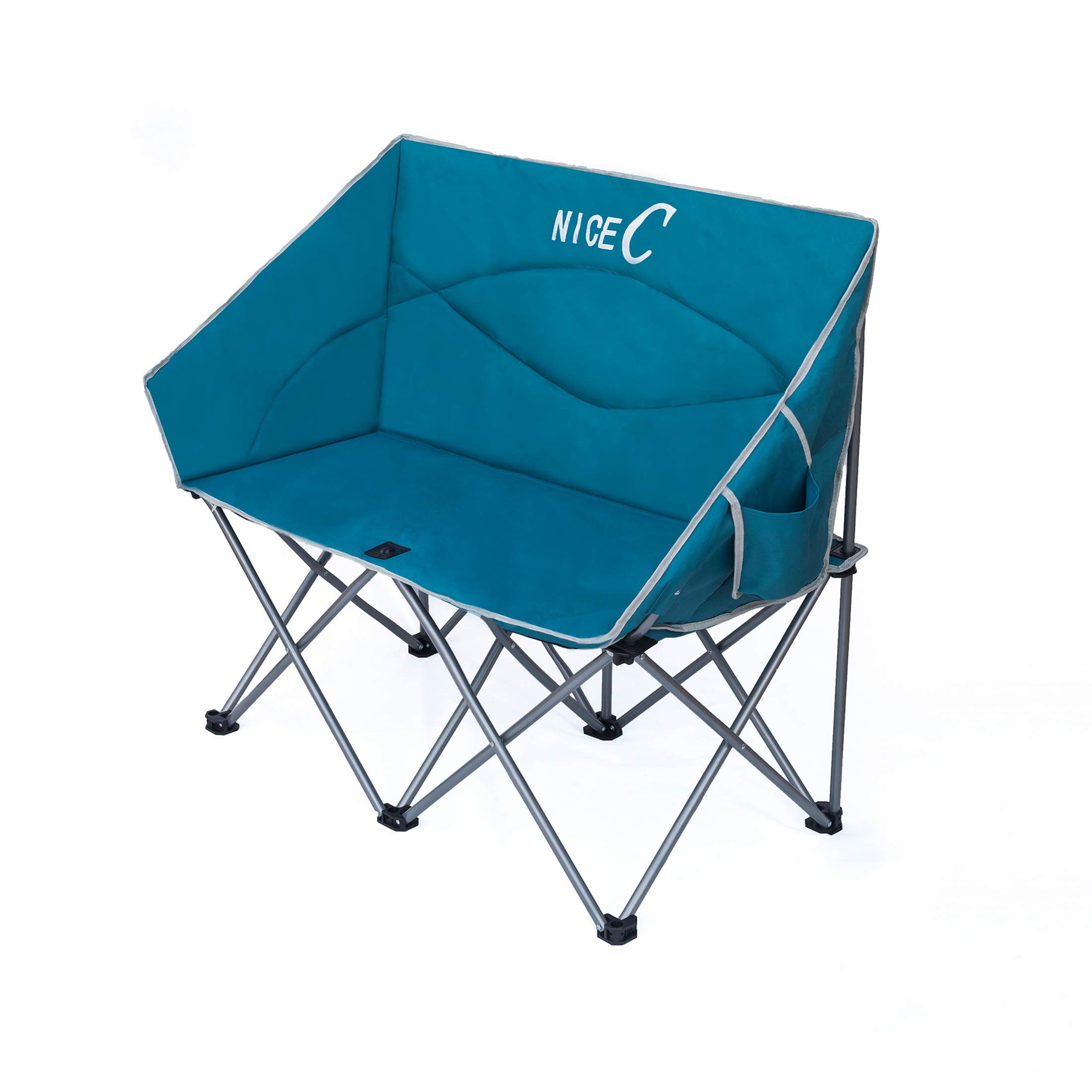 Nice C Camping Chair Double, Camping Loveseat, Foldable Loveseat, Folding Loveseat, Outdoor Couple Oversized Folding Camp Chair with Strap Carry Bag