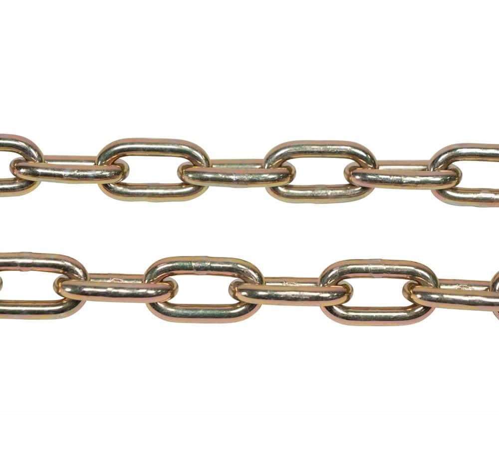 Mytee Products 3/8" Grade 70 Chain and Binder Kit | Includes (8) 3/8" - 1/2" G70 Lever Style Snap Binder & (8) 3/8" x 20' G70 Chain w/Grab Hooks | 5400 lbs Safe Load Limit for Truck & Flatbed Trailer