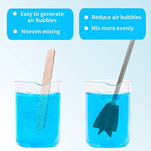 YeeBeny 6 Pcs Epoxy Mixer Attachment for Drill, 6 Reusable Multipurpose Bidirectional Paint Stirrer, Helix Mixer for Resin, Silicone Gallon Mixing Tools, Paint Mixer for Drill(6 paddles and 2 sticks）