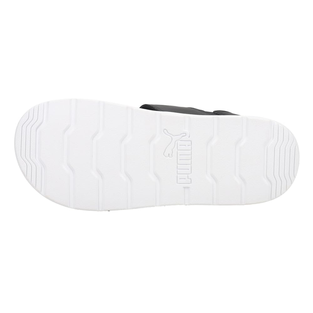 PUMA Men's Backstrap Sandal Slide, Black-White, 9