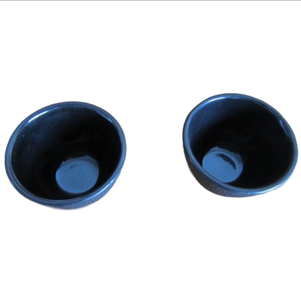 Rluii Japanese Cast Iron Tea Cup Teacup/Black Hobnail (2pcs)