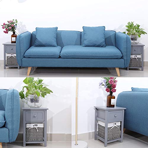 NITRIP Wooden Bedside Furniture, Table-Side, Sofa-Table for Home for Office(Gray)