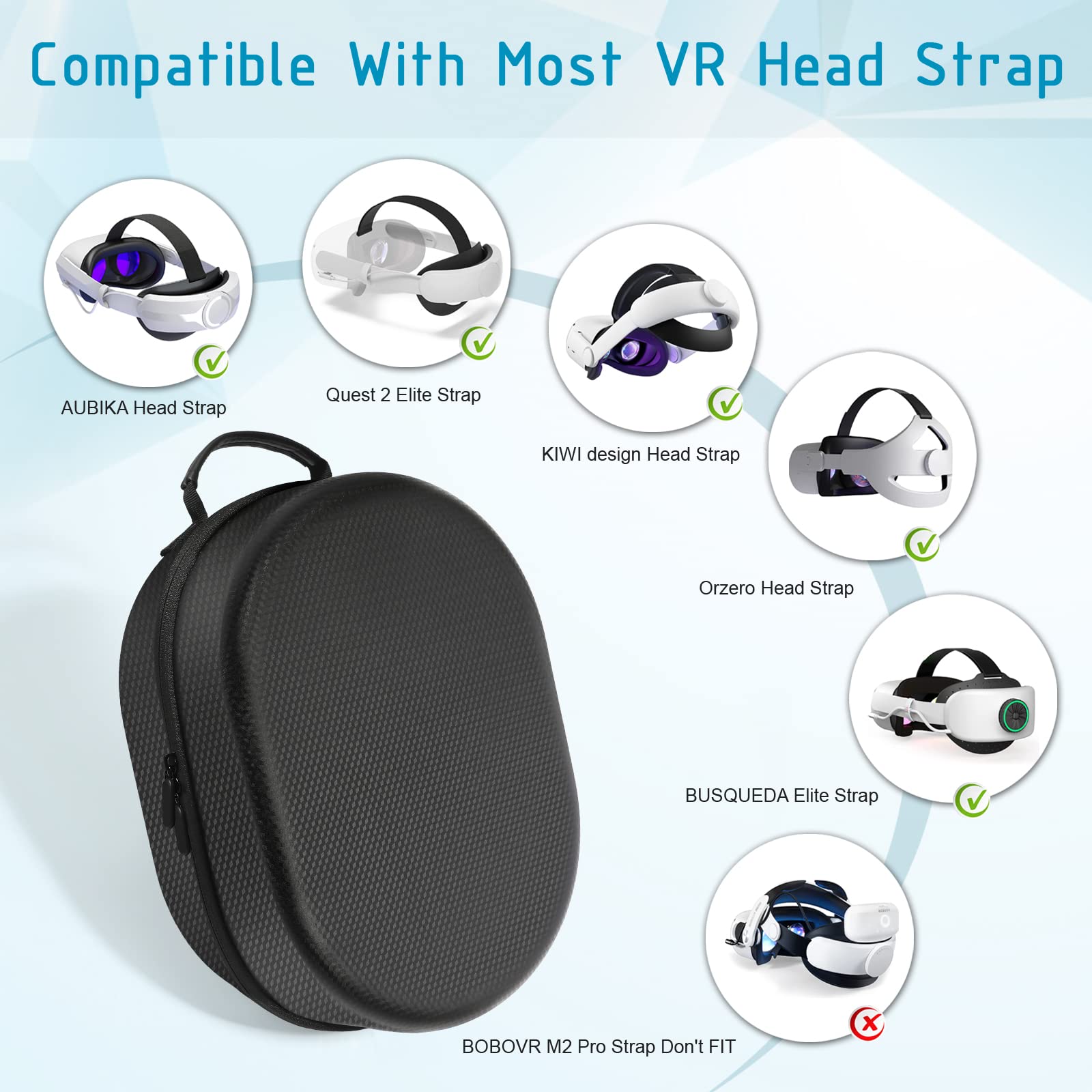 Zortwury Hard Carrying Case Compatible with Oculus/Meta Quest 2 Accessories VR Gaming Headset Touch Controllers & Lens Protector Accessories, Suitable for Travel and Home Storage (Black)