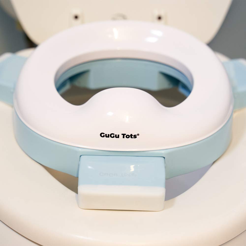 Portable Potty and Training Seat with Free Travel Bag for Toddlers (Sky Blue) by GuGu Tots