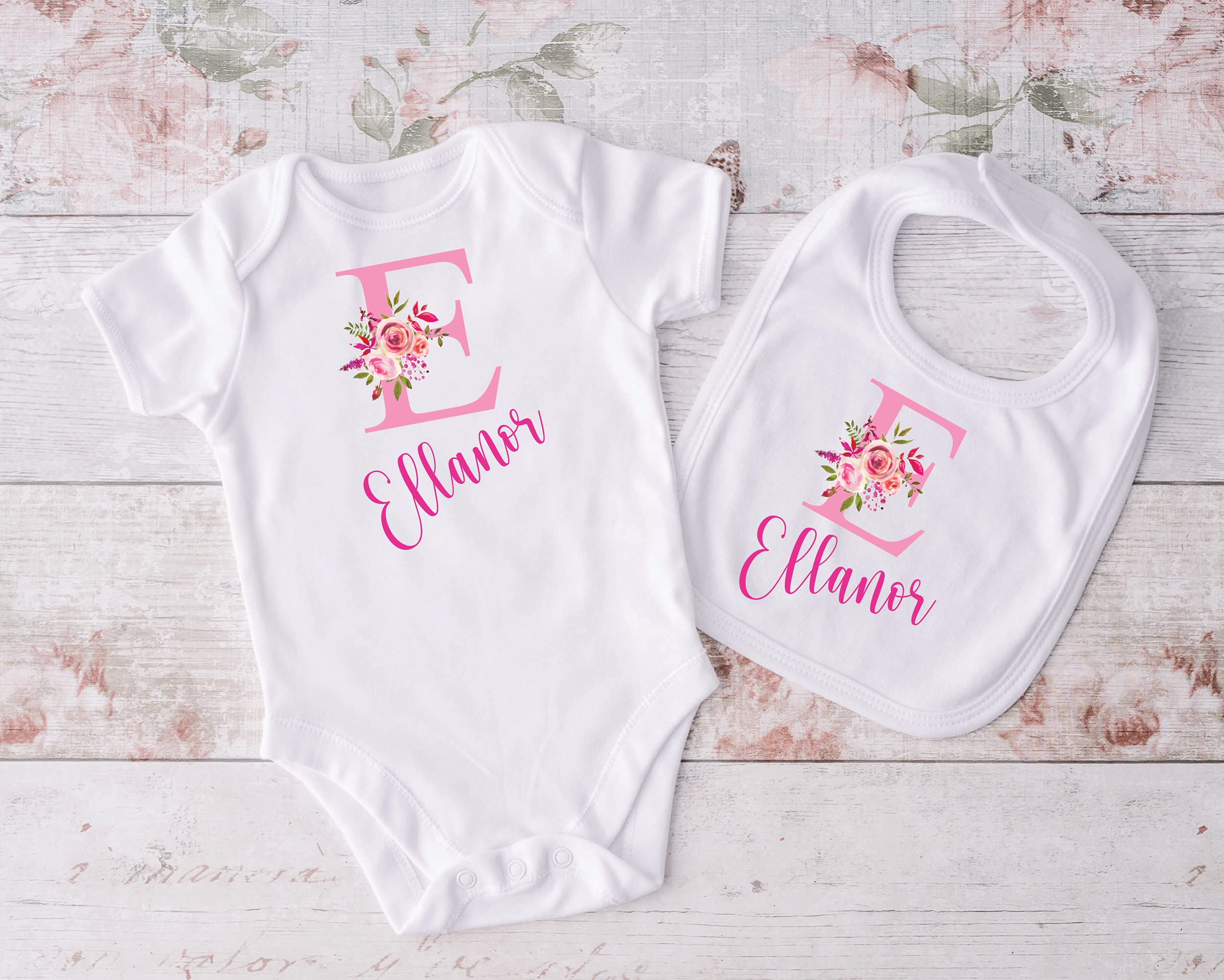 Personalized Floral Initial Sippy Cup | Any Name or Text | Baby Girl | Sippy Cup for Toddlers | Insulated Cup for Baby | Stainless Steel | BPA Free