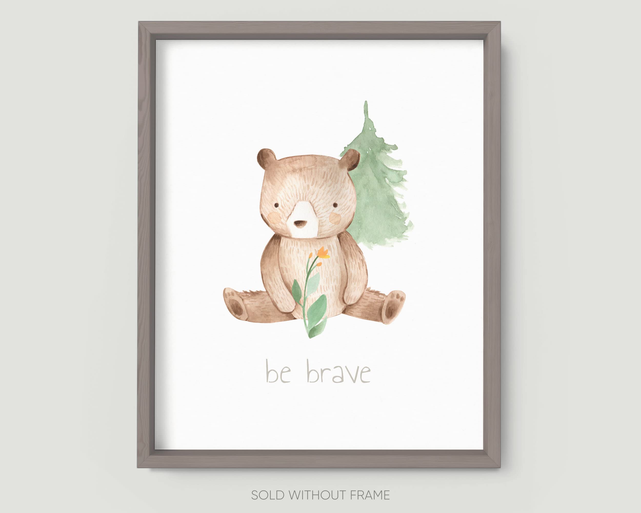 Woodland Baby Animals Nursery Wall Art Prints Room Decor - Set of 6 - Unframed (8 x 10 inches)