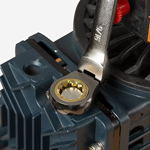YIYEIE 9 Pc. Flex-Head Ratcheting Wrench Set, SAE 5/16, 11/32, 3/8, 7/16, 1/2, 9/16, 5/8, 11/16, 3/4 Inch, 72 Tooth, Nickel Plating, Cr-V Steel, Flexible Combination Wrench Set with Swivel Ratchet
