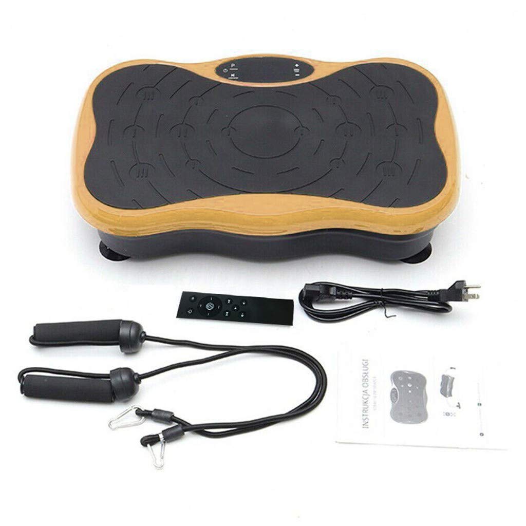 NJ508 Vibration Plate Exercise Machine - Whole Body Workout Vibration Fitness Platform w/Loop Bands - Home Training Equipment for Weight Loss & Toning (Glod)