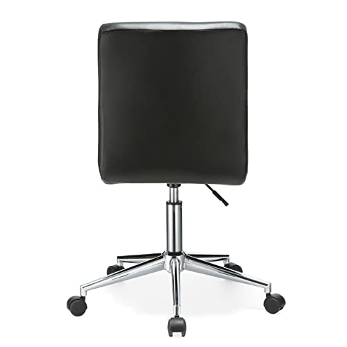 Porthos Home Finch Task Chair with Adjustable Height and 360̊ Swivel in Tufted Upholstery (Armless Design Suitable for Home Studios and Small Offices), One Size, Pink