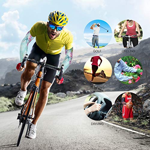 WELLDAY Flower Dragonfly Gardening Sleeves with Thumb Hole Farm Sun Protection Arm Sleeves for Women Men