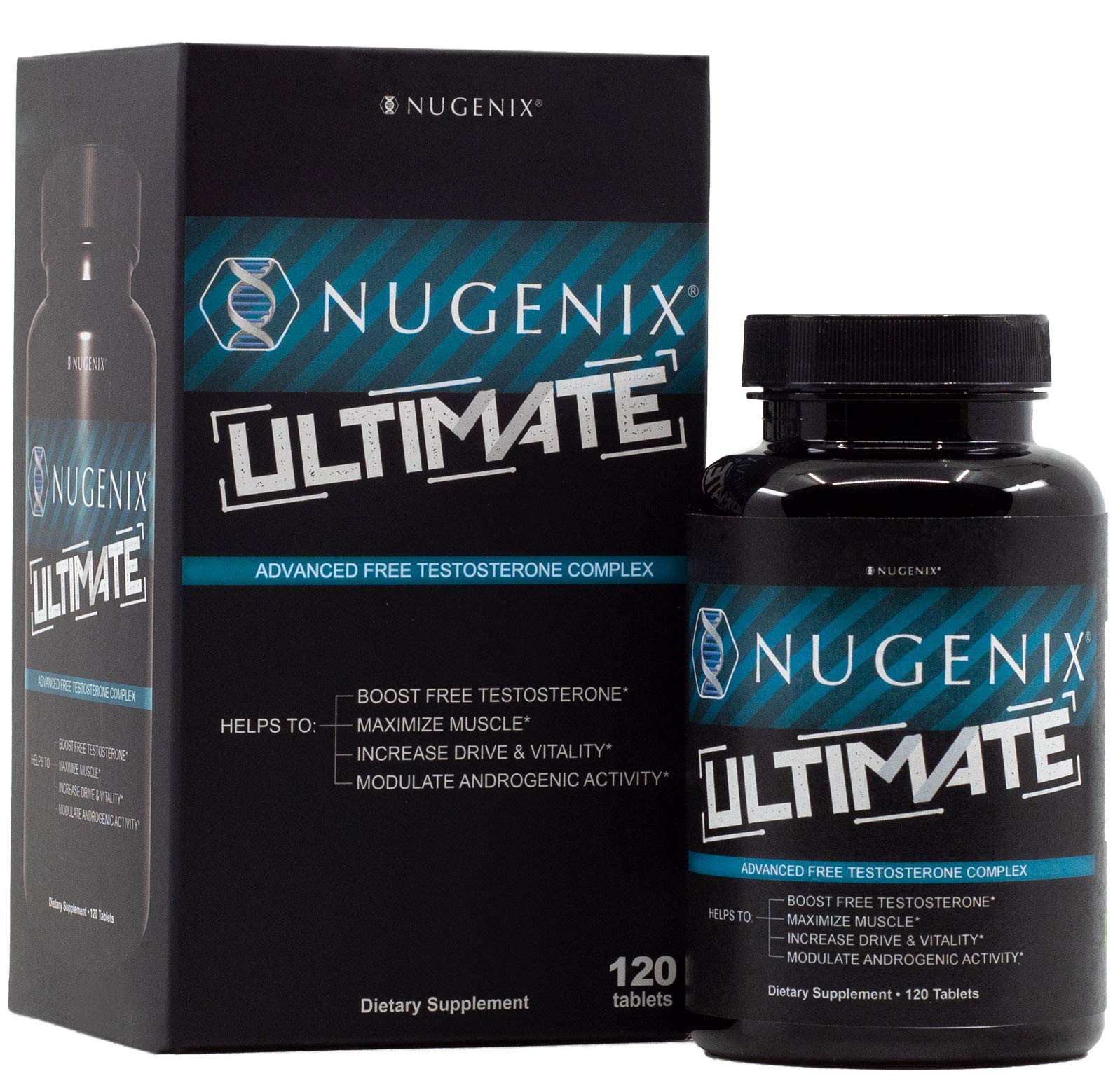 Nugenix Ultimate Testosterone Booster for Men, Clinically Researched, Maximizes Muscle, Boost Vitality, Mega Dose D-Aspartic Acid - 120 Count
