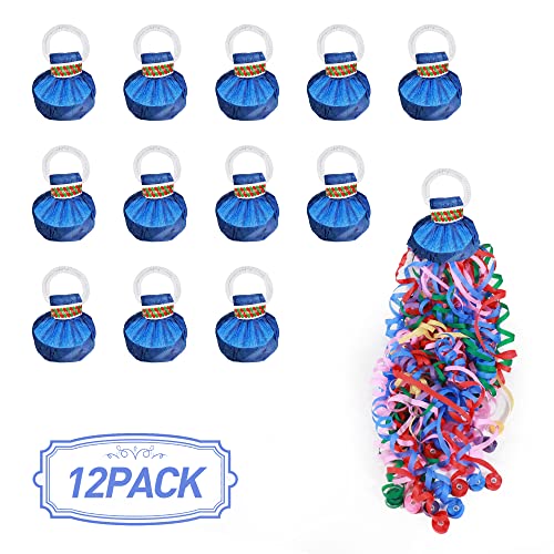 No Mess Streamers,12Pack Colorful No Mess Confetti Poppers,Party Poppers for Birthday,Wedding,Party,Celebrations,School Opening,Graduation,Retirement Party (blue 12pack)