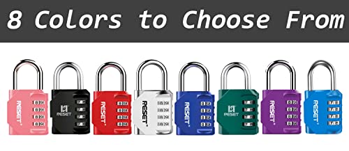 RESET-060 4 Digit Combination Lock Outdoor Padlock for School Gym Sports Locker Fence Toolbox Gate Suitcase Hasp Purple