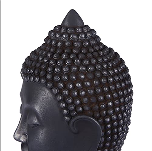 Resin Buddha Head Statue, Meditating Buddha Figurine Ornament Buddhist Supplies for Home Decoration