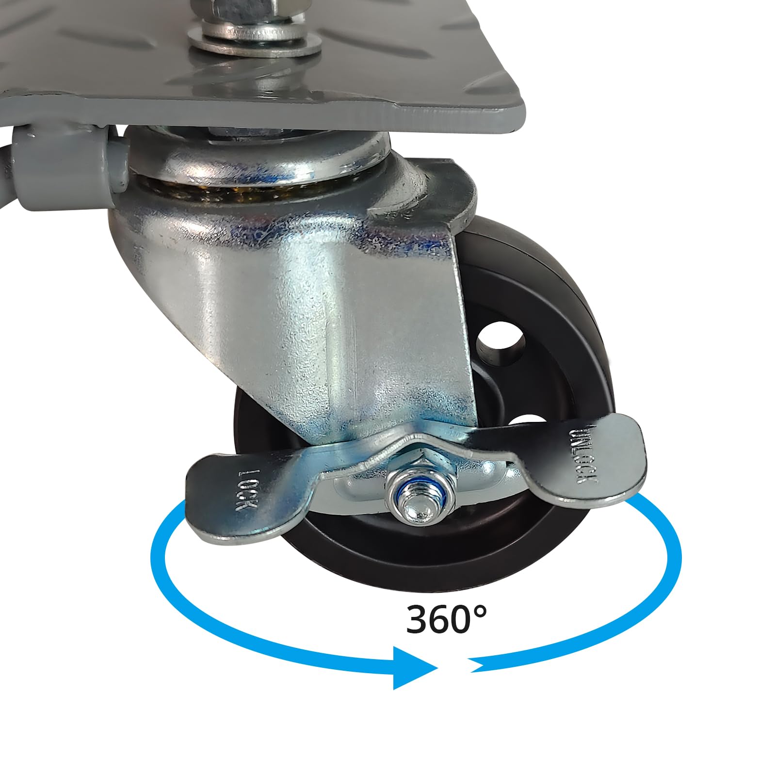 MERXENG [6000 lbs] Tire Wheel Dolly Car Set of 4, Heavy Duty Carbon Steel Car Mover with Antiskid Plate & 360 Degree Rotatable Wheel, 16"*12", Silver