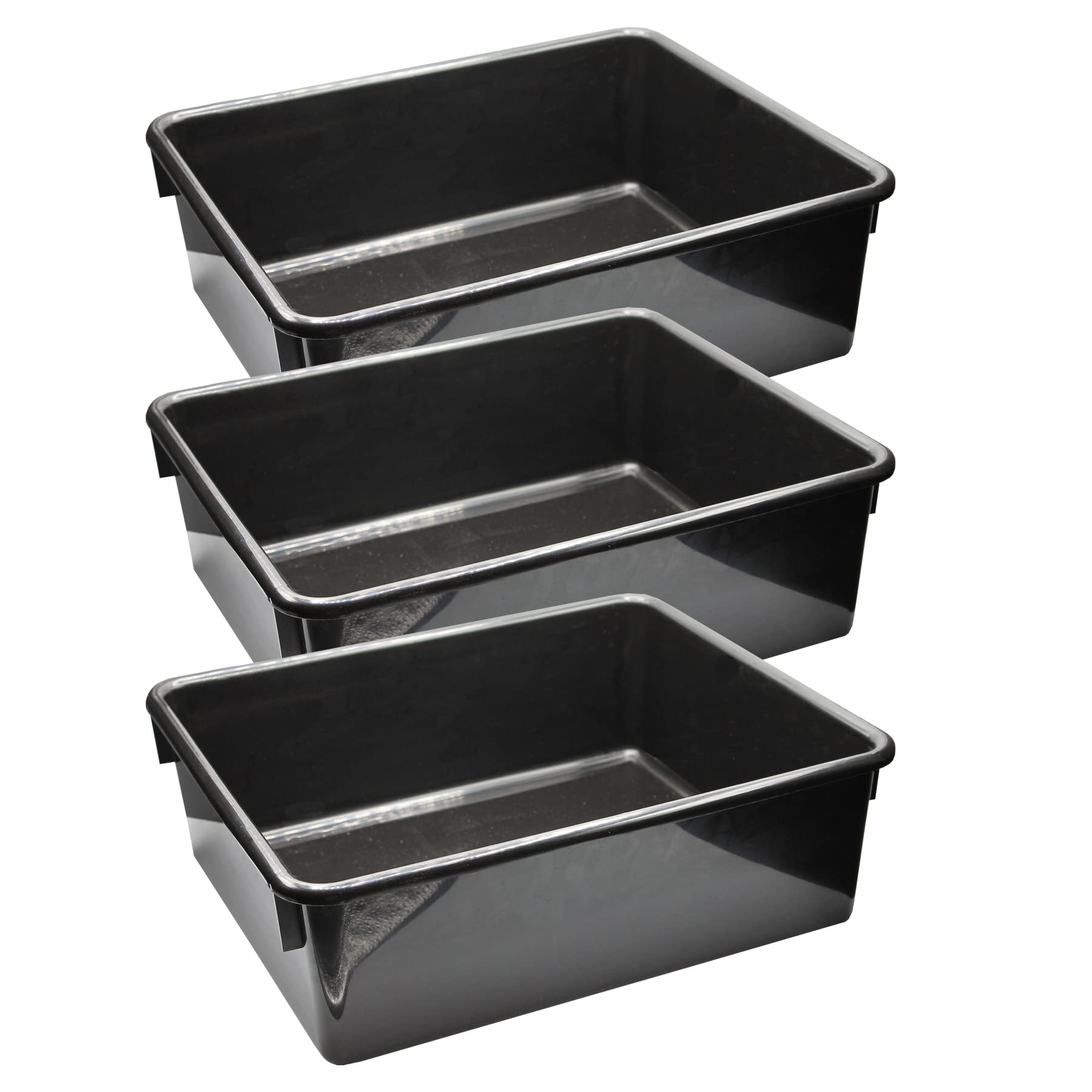 Romanoff Double Stowaway Tray Only, Black, Pack of 3