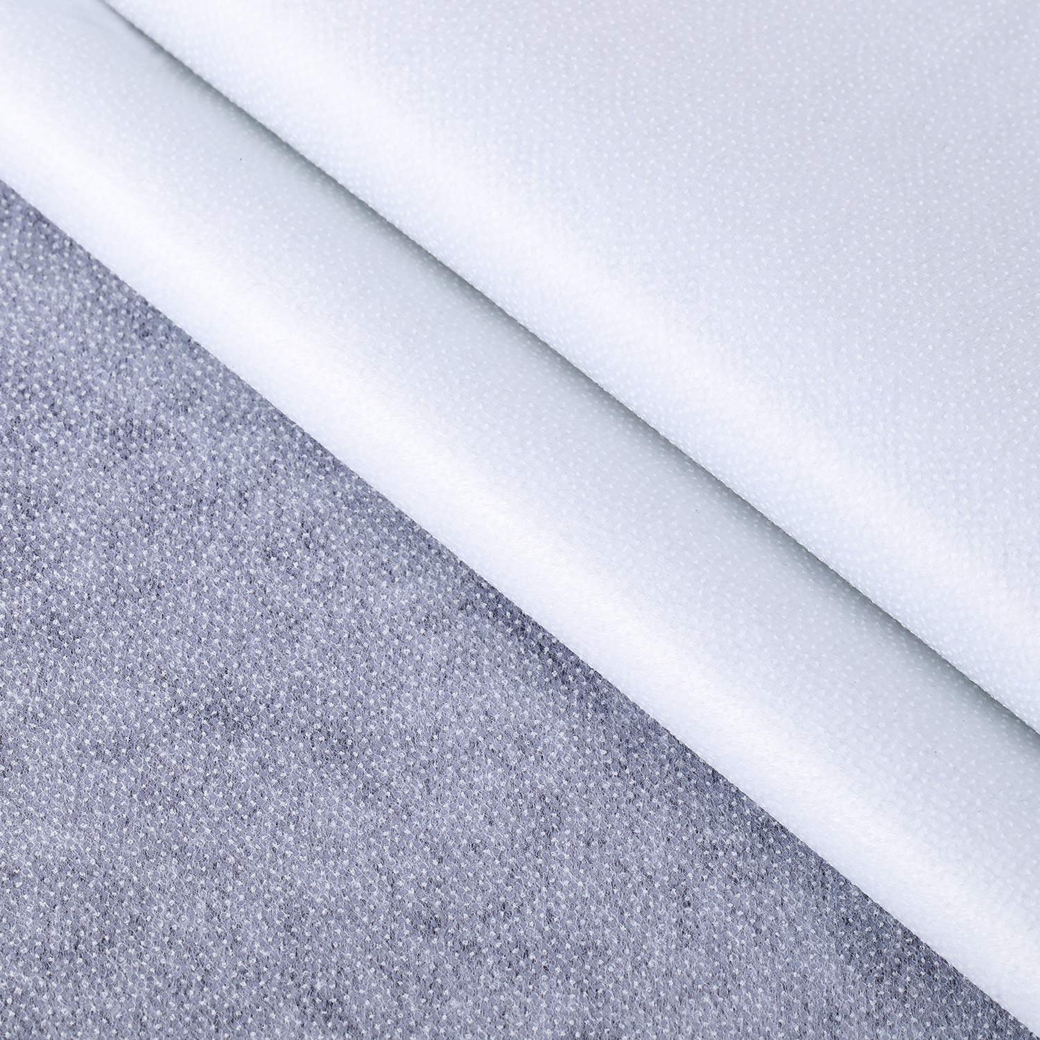 Non-Woven Fusible Interfacing Polyester Interfacing Fabric Single-Sided Iron on Interfacing for DIY Supplies (White, 40 Inch x 6 Yards)