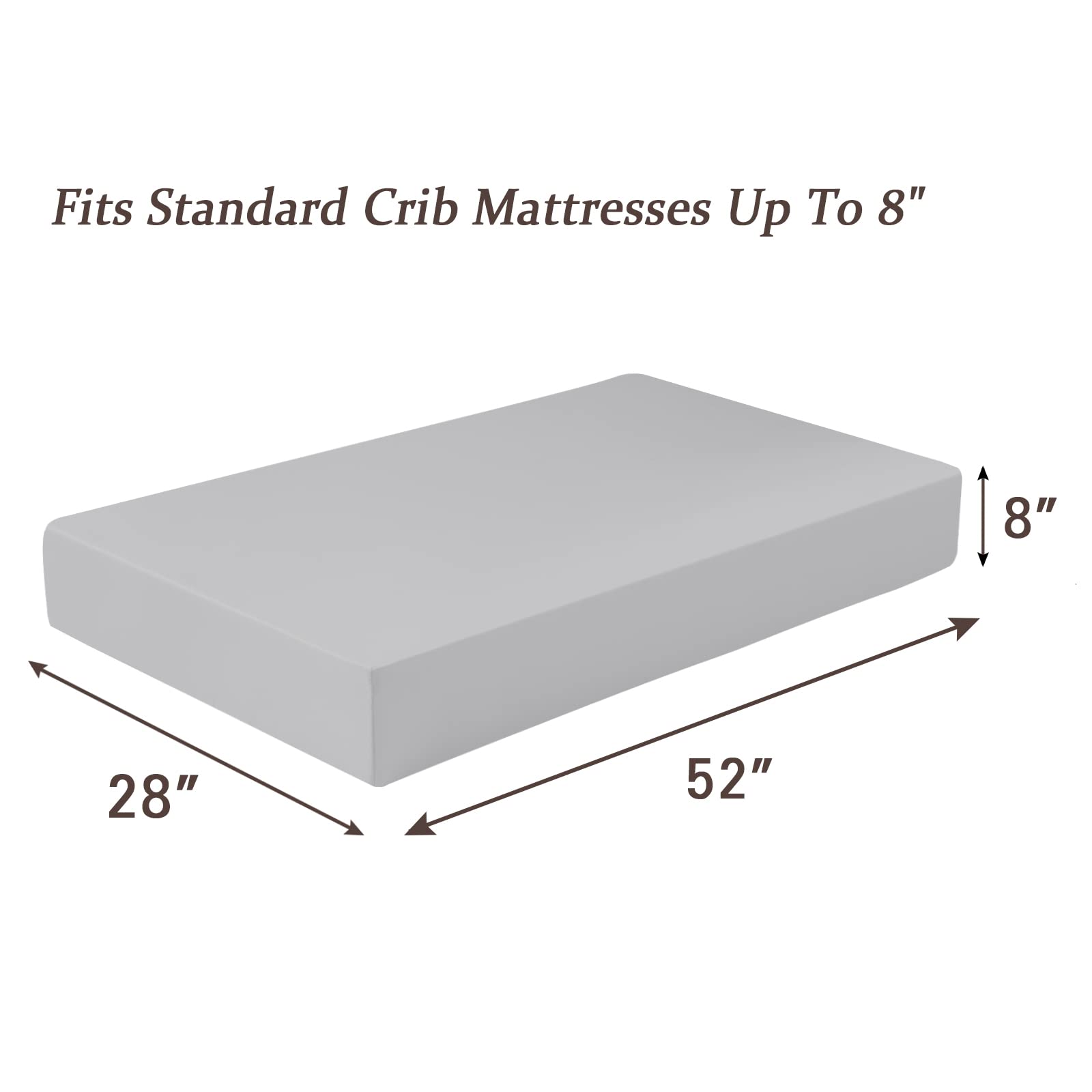 PHF Soft Mini Crib Sheets Set, 2 Pack Silky Comfy Pack N Play Sheets for Boys Girls, Universal Fit for Pack N Play, Playard and Mini Crib Mattresses, Grey & Grey