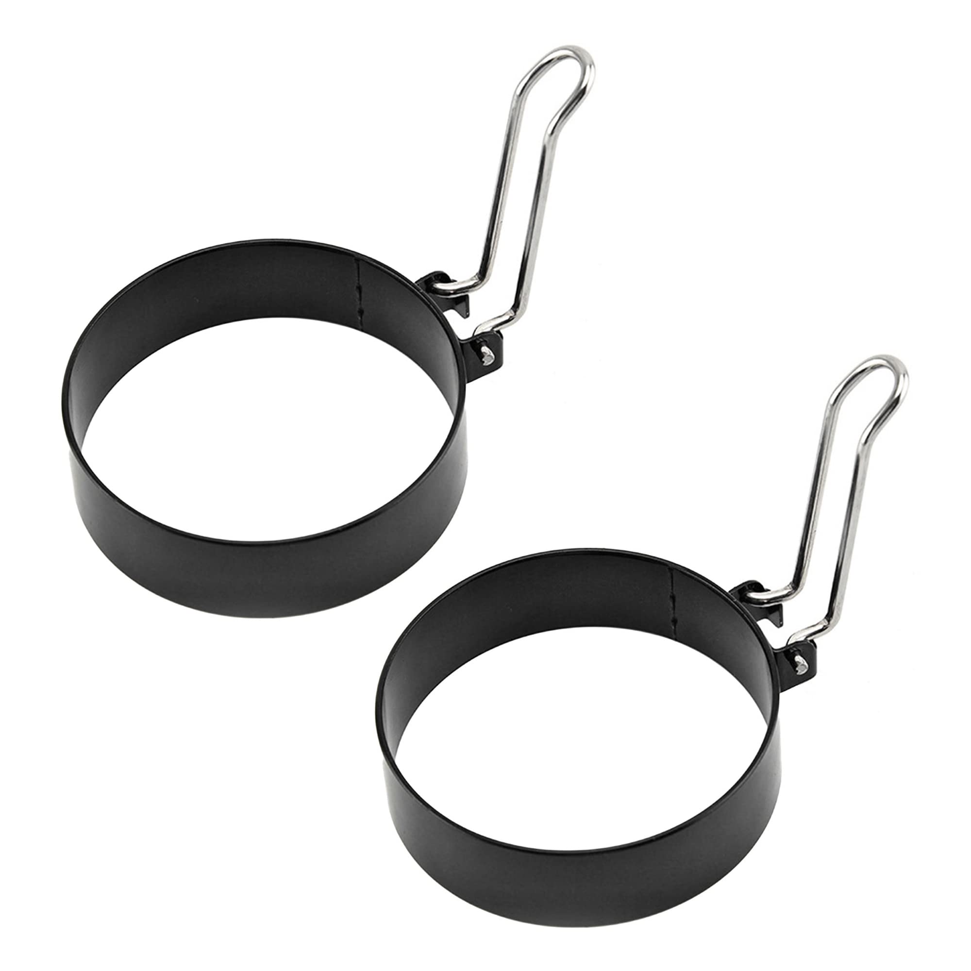 SKEMIX Egg Ring Set For Frying Or Shaping Eggs, Round Egg Cooker Rings For Cooking, Stainless Steel Non Stick Mold Shaper Circles For Fried Egg McMuffin Sandwiches, Egg Maker Molds (2 Pack)