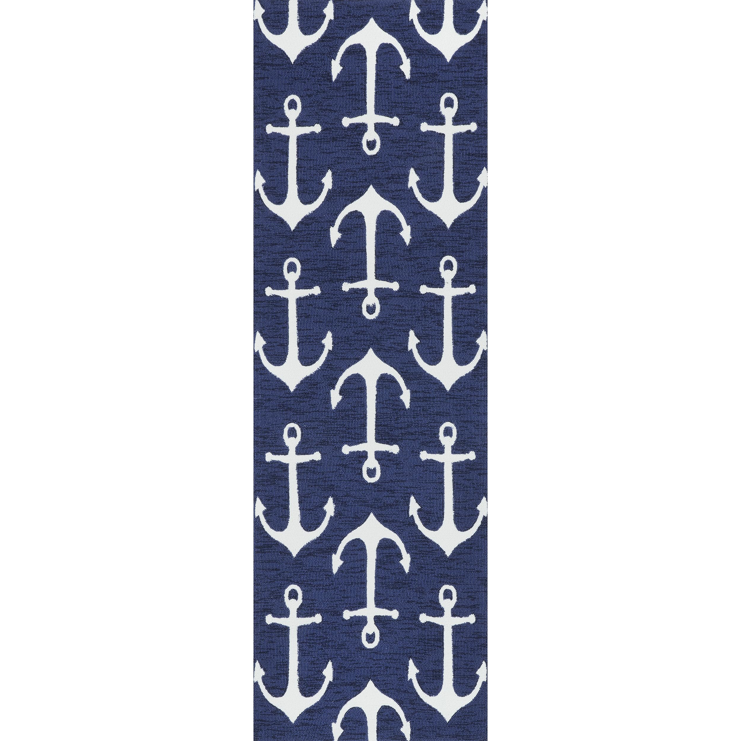 nuLOOM Hand Hooked Despina Indoor/ Outdoor Runner Rug, 2' 6" x 8', Navy