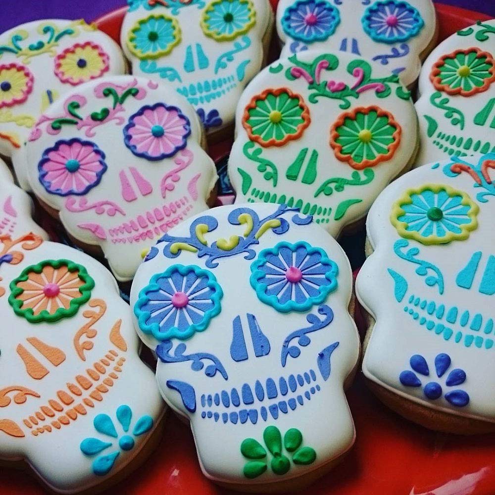 Skull Cookie Cutter Halloween Day of the Dead Día de Los Muertos Sugar Skull, 3.5" Made in USA by Ann Clark