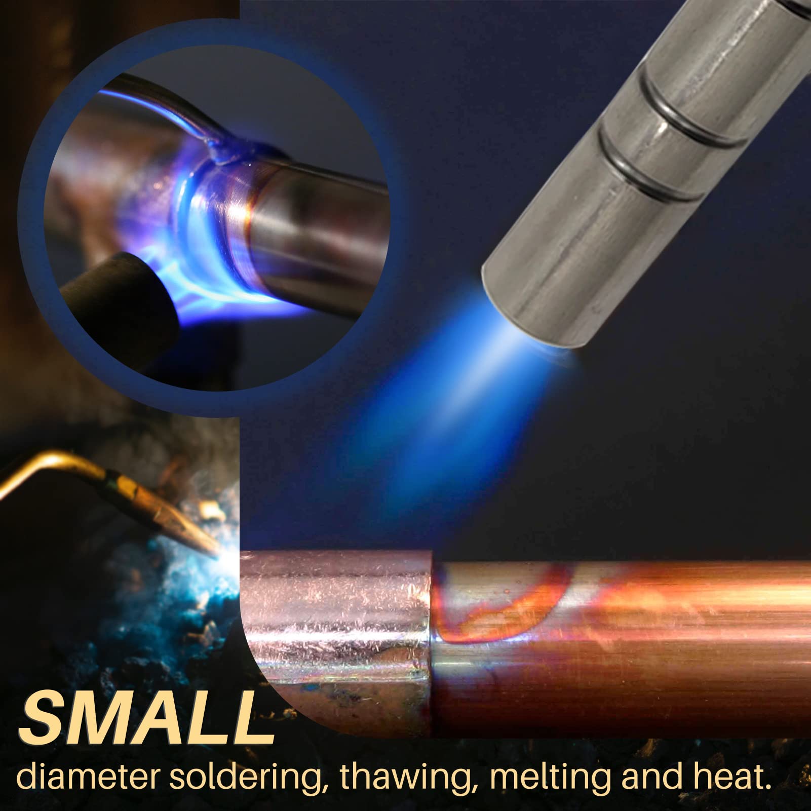 Propane Torch Head, Trigger Start Propane Gas Torch Kit with Self Ignition & Adjustable Knob, Pencil Flame Welding Torch Fuel by Propane Gas(CSA Certified)