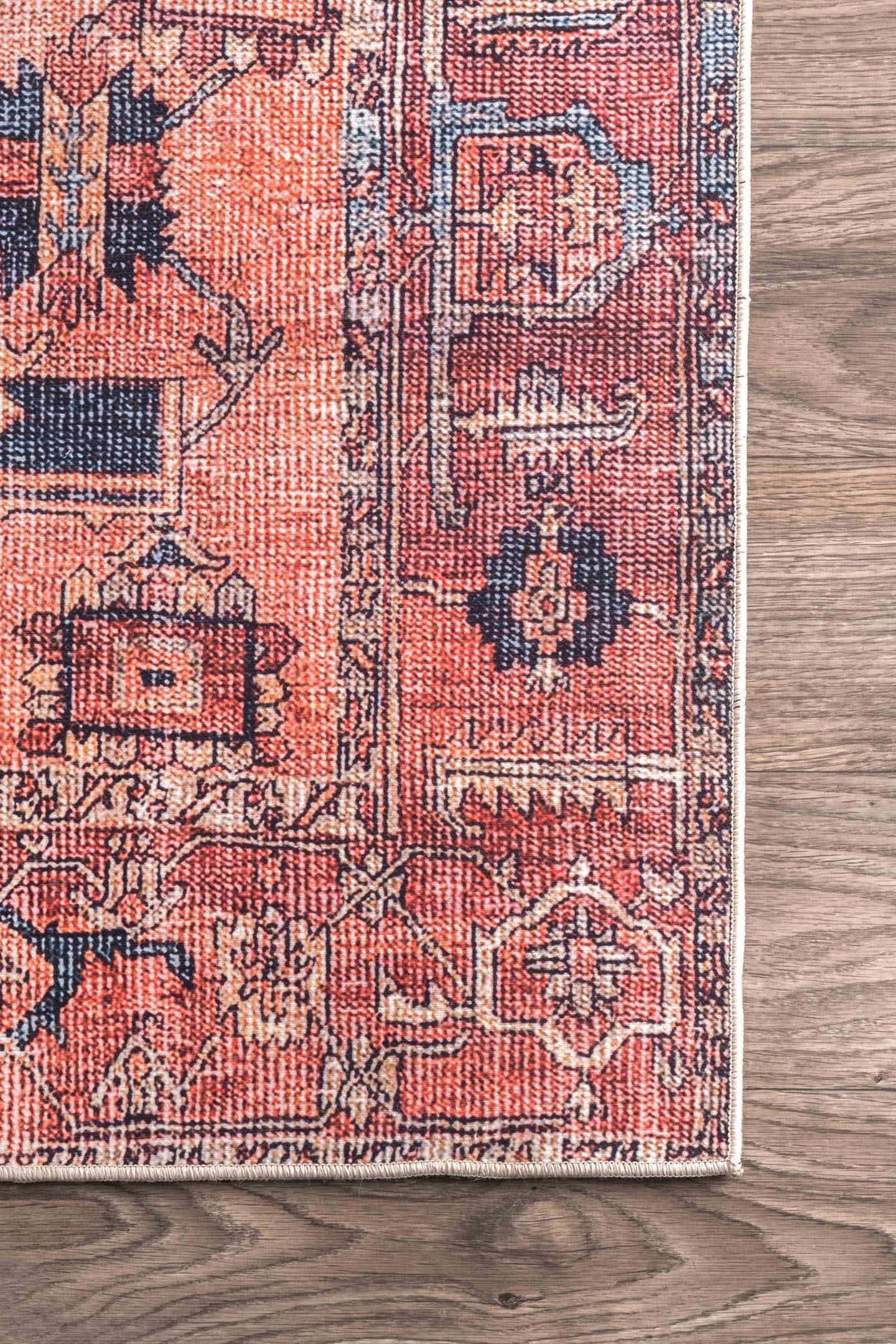 nuLOOM Leslie Persian Runner Rug , 2' 6" x 10', Peach, Rectangular, 0.4" Thick