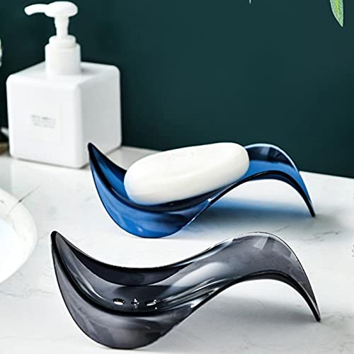 PLMM soap Box, 1PC Soap Box Portable Streamlined Soap Holder Dish Storage Plate Tray Shower Sponge Soap Drain Rack Bathroom Storage Gadgets 06