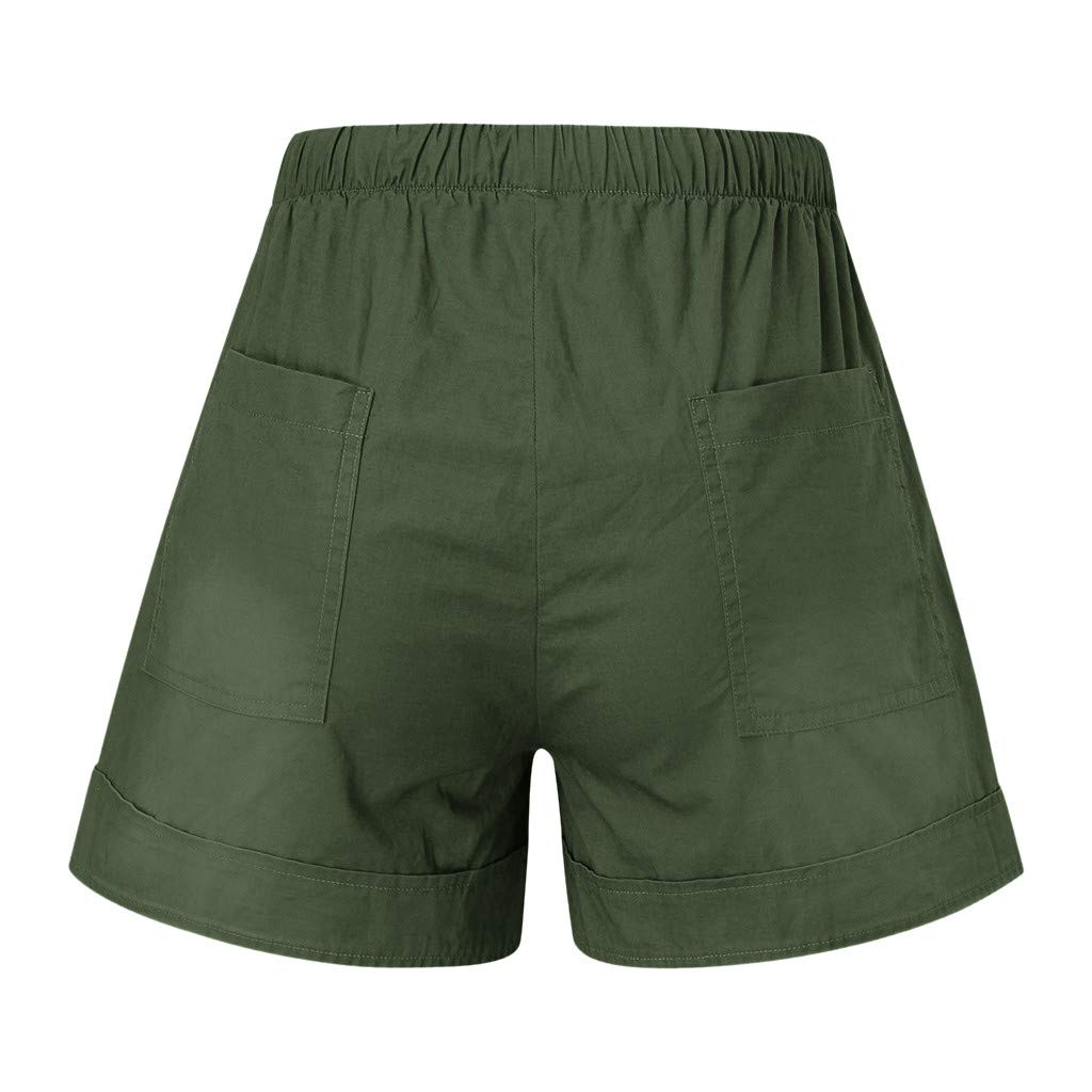 ZSDVBZS Womens Casual Drawstring Shorts Summer Elastic High Waist Shorts Plus Size Comfy Lightweight Beach Pants with Pockets