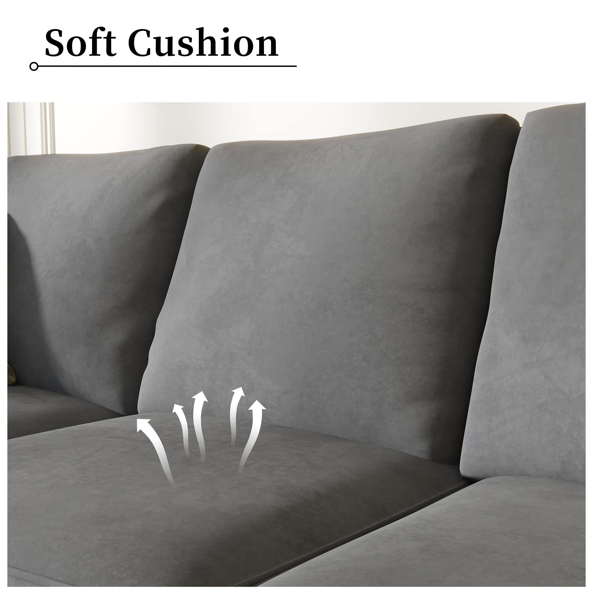 Nolany Reversible Sectional Sofa Couch L Shape Sofa Couch Convertible Sectional Couch for Small Apartment (Dusty Grey)