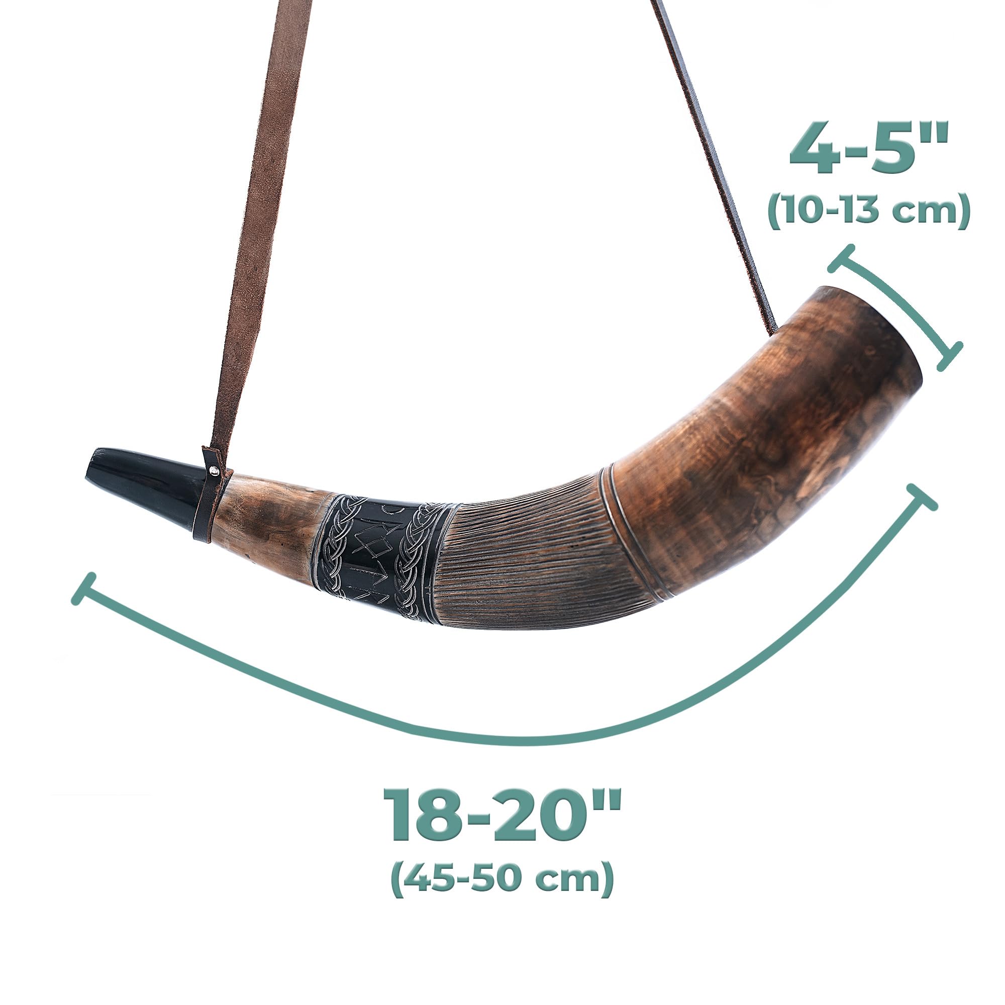Norse Tradesman Viking War Horn β 18" Blow Horn Battle Trumpet Crafted from Authentic Premium Ox Horn β A Stirring Piece of History