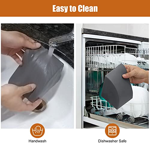 Slow Cooker Liners, Silicone Slow Cooker Divider Insert Fit 6QT Slow Cooker, Reusable & Leakproof, Easy Clean & Dishwasher Safe,BPA Free (4 Count, Grey)