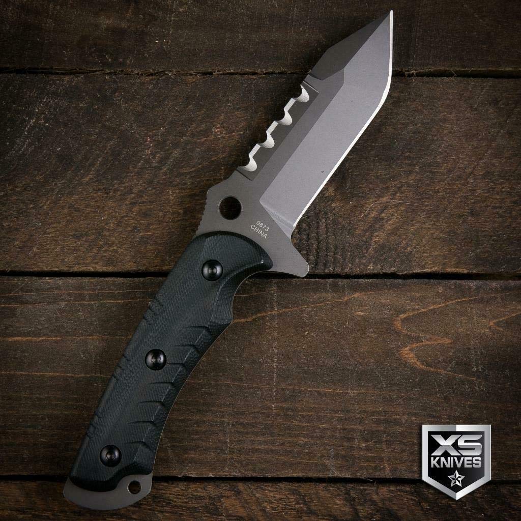 Tanto Survival Fixed Blade Hunting Knife G10 Handle Full Tang Quick Release Kydex Sheath by Survival Steel
