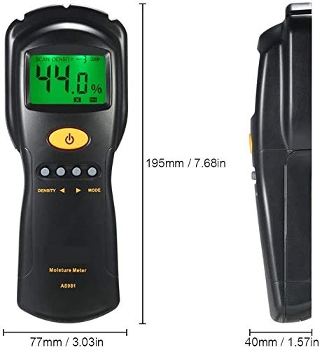 Wood Moisture Meter, Lumber Damp Detector, Moisture Content Tester with LCD Display, Range 2%~70%, Suitable for Measuring The Containing Water of Wood, Bamboo, Paper & Herbals