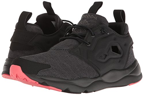 Reebok Women's Furylite Sole Running Shoe, Black/Gravel/Fire Coral, 5 M US